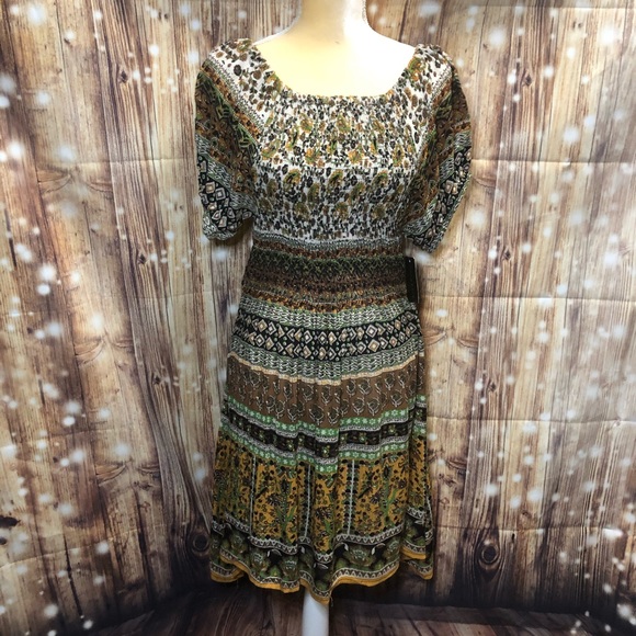 Ana & Kate | Dresses | Multicolored Dress With Fitted Bodice A Line Hem ...